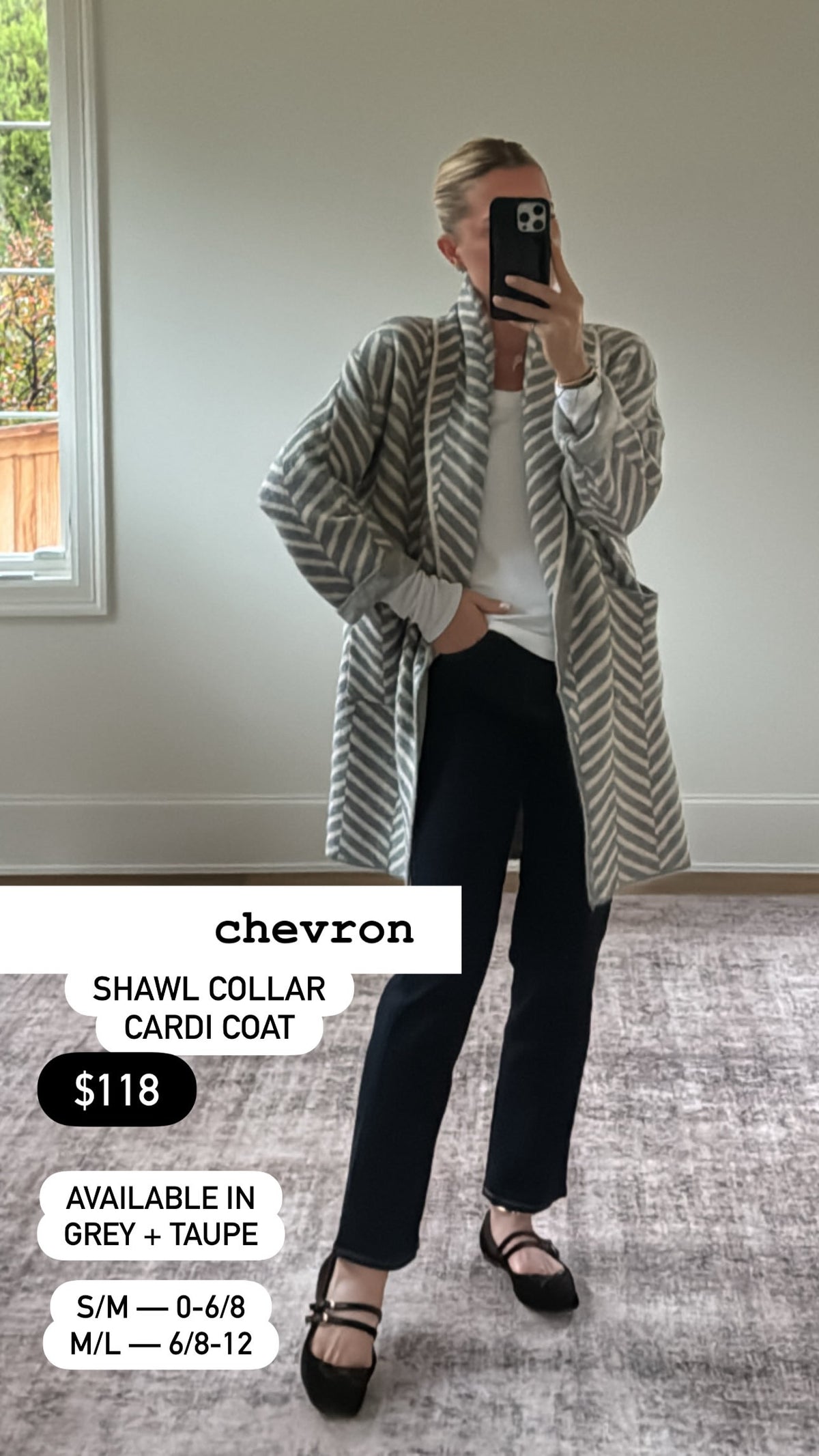 Chevron Open Cardi | TALIA