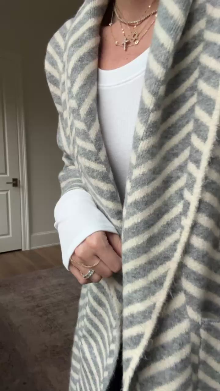 Chevron Open Cardi | TALIA